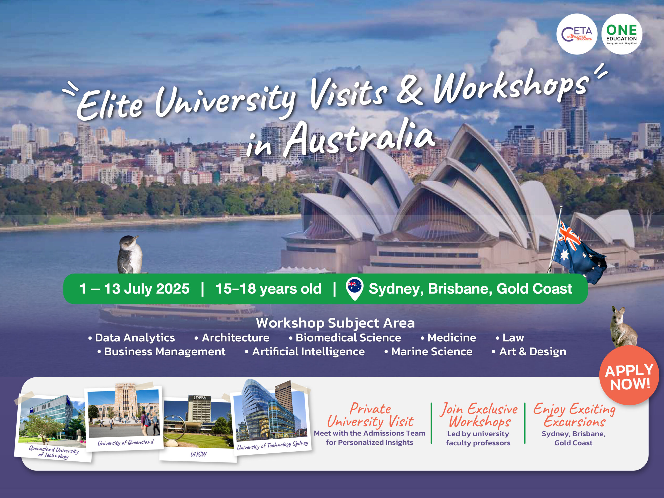 Elite University Visits & Workshops in Australia - CETA WORLDWIDE EDUCATION